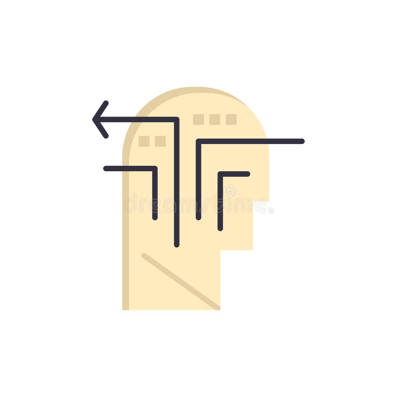 Strategy, Thinking, Mind, Head Flat Color Icon. Vector Icon Banner ...