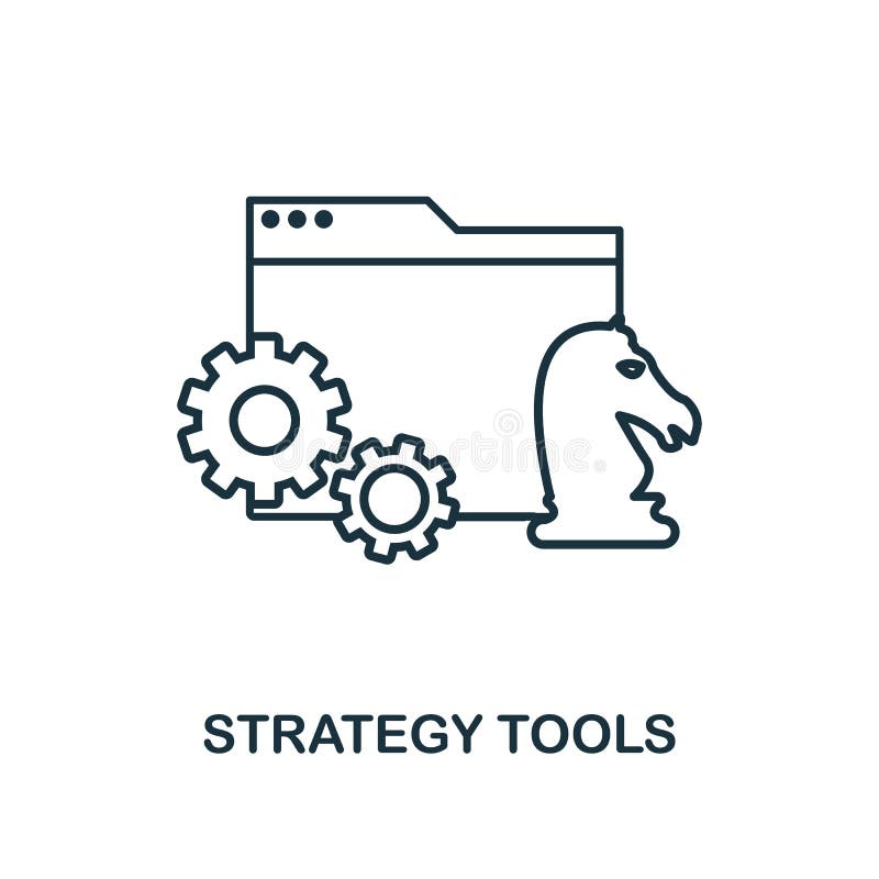 Strategy Tools Icon, Linear Isolated Illustration, Thin Line Vector ...