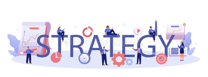 Strategy Typographic Header. Idea of Business Plan Stock Vector ...