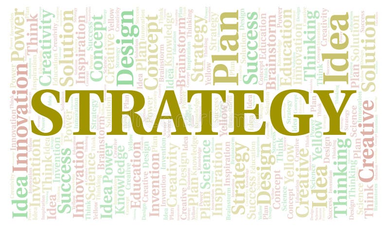 Strategy Typography Word Cloud Create with the Text only. Stock ...