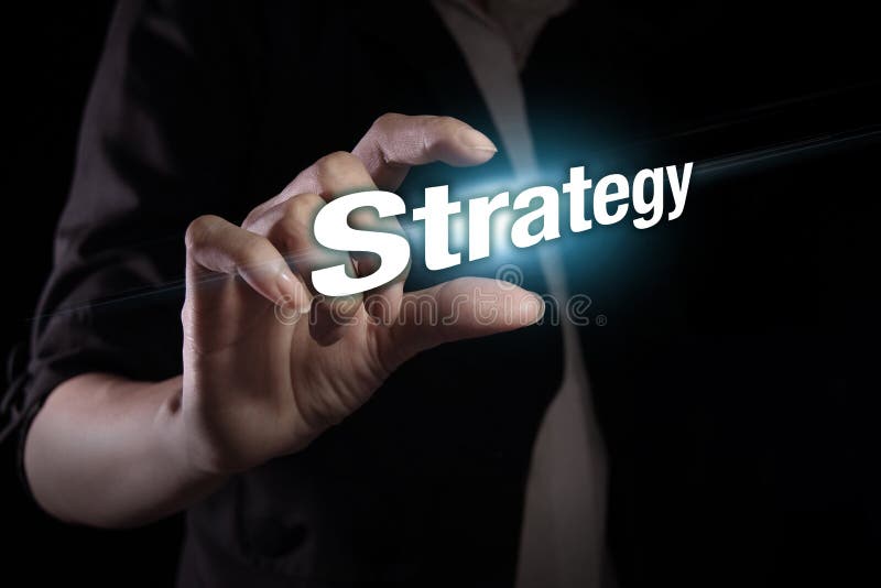 Strategy on the Virtual Screen Stock Photo - Image of text, strategy ...