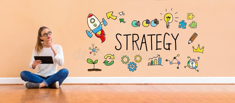 Strategy with Woman Using a Tablet Stock Photo - Image of strategy ...