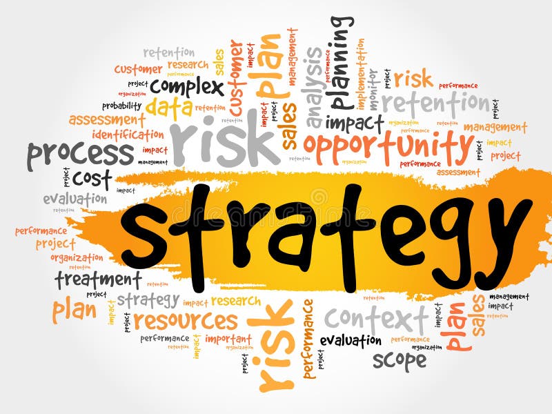 Strategy word cloud stock illustration. Illustration of organization ...