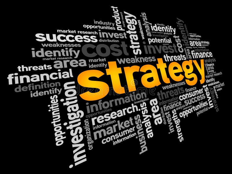 Strategy word cloud stock illustration. Illustration of achieve - 199792081