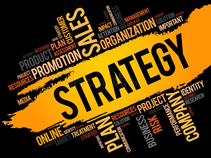 Strategy word cloud stock illustration. Illustration of marketing ...