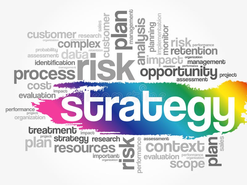Strategy word cloud stock illustration. Illustration of achieve - 199792081
