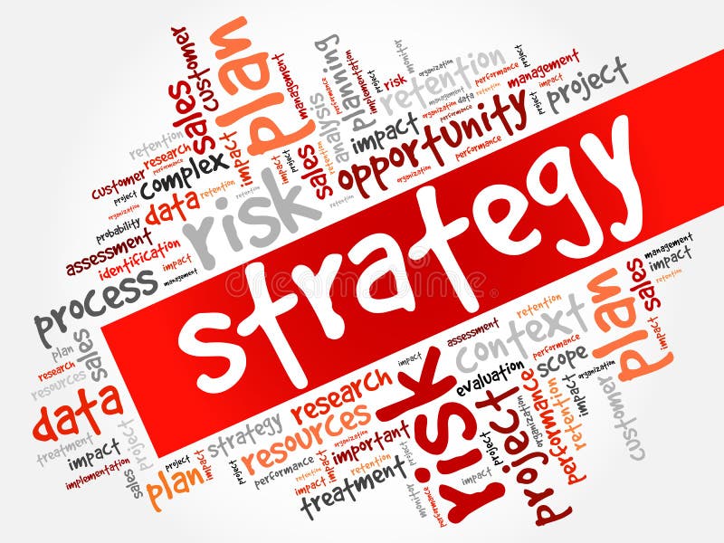 Strategy Word Cloud Collage Stock Illustration - Illustration of ...