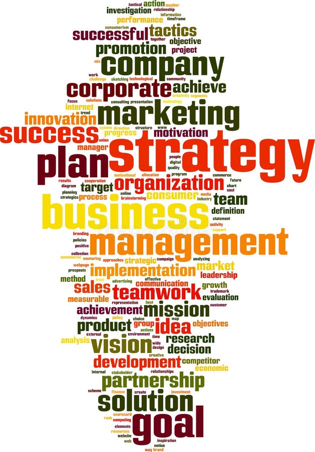 Strategy word cloud stock vector. Illustration of vision - 269380606