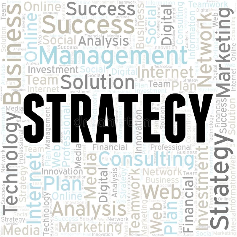 Strategy Word Cloud Create with Text only. Stock Illustration ...