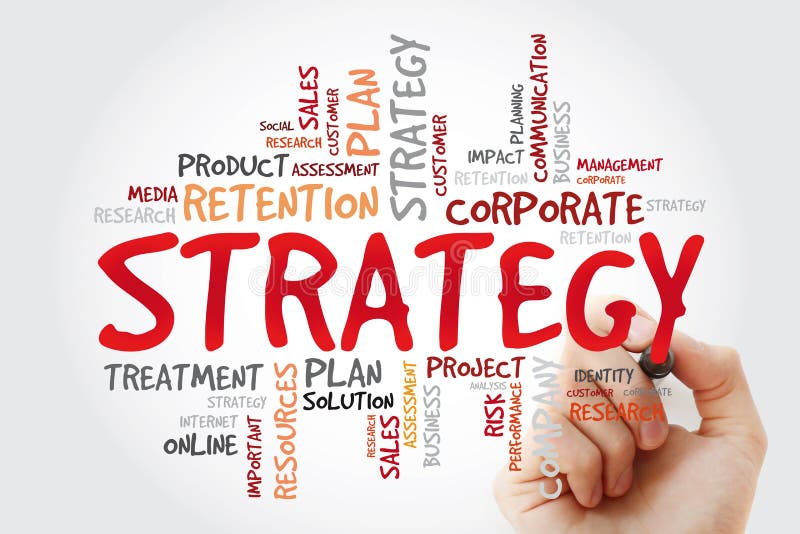 Strategy Word Cloud with Marker, Business Concept Background Stock ...
