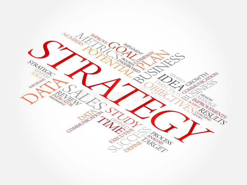 Strategy word cloud stock illustration. Illustration of strategic ...