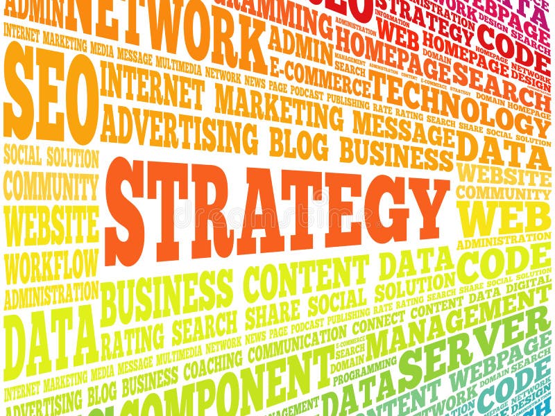 STRATEGY word cloud stock illustration. Illustration of organization ...