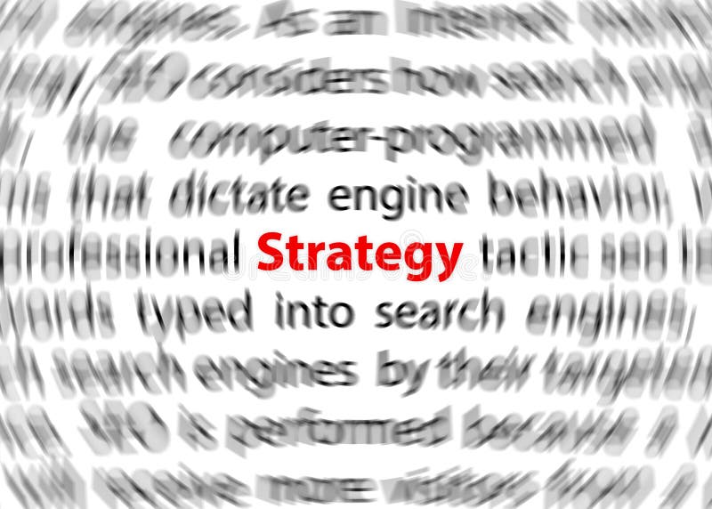 Strategy Word Concept, Blurred Text, Vector Illustration Stock Vector ...