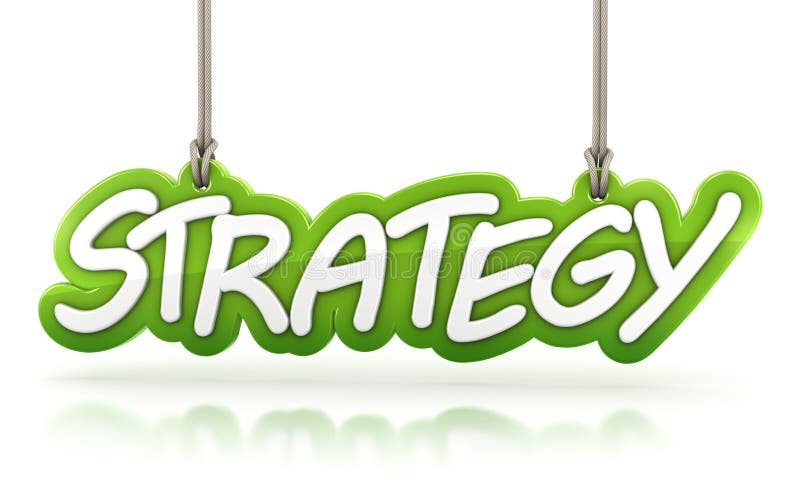 Strategy Word Hanging on White Background Stock Illustration ...