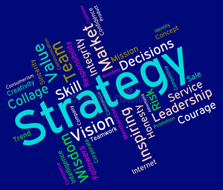 Strategy Words Shows Planning Strategic and Tactics Stock Illustration ...