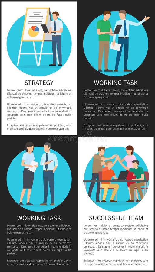 Strategy and Working Task Vector Illustration Stock Vector ...