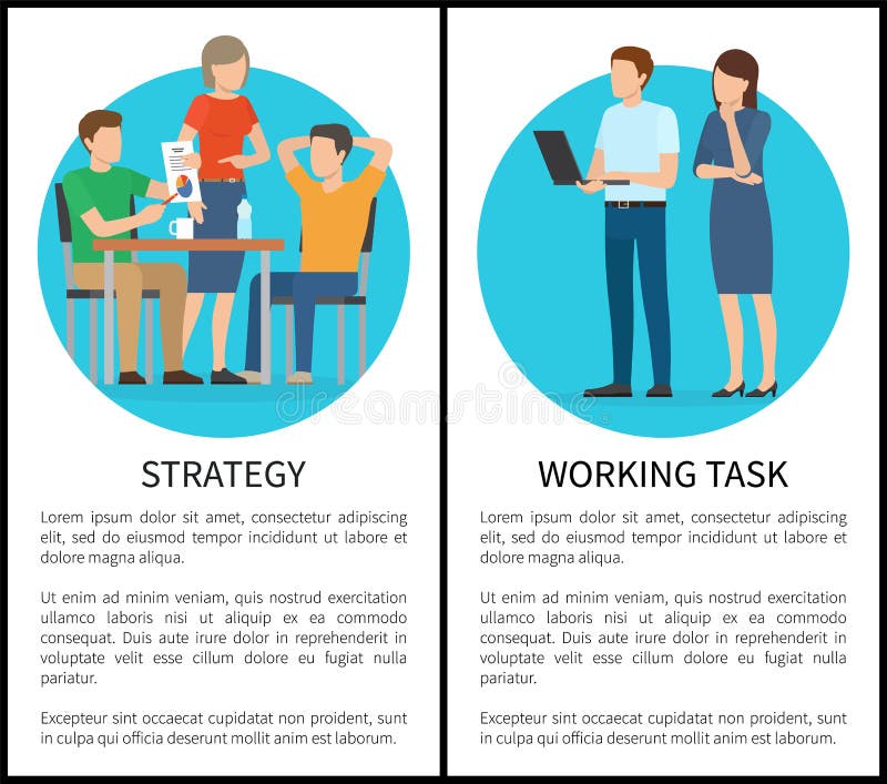 Strategy and Working Task Vector Illustration Stock Vector ...