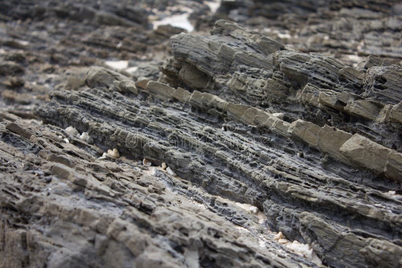 Stratified Rocks in a Cliff Face Stock Photo - Image of horizontal ...