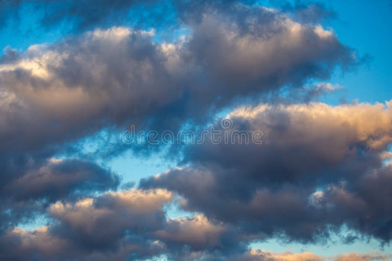 Stratocumulus Clouds with a Blue Sky on a November Morning Stock Image ...