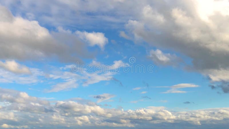 Stratus with Stratocumulus Clouds Flying Slowly on Beautiful Blue Sky ...