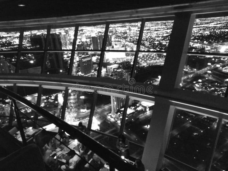 Stratosphere Tower Dining Area Nighttime Stock Photo - Image of ...