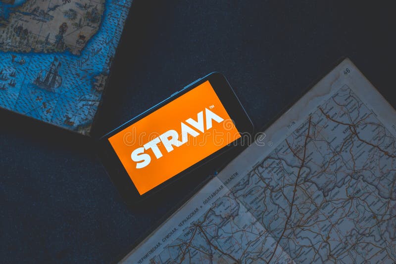 Strava App, on IPhone 7 Plus the Application Software Editorial Stock ...