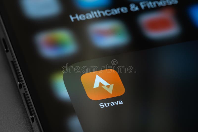 Strava Icon Mobile App on Screen Smartphone Editorial Photography ...