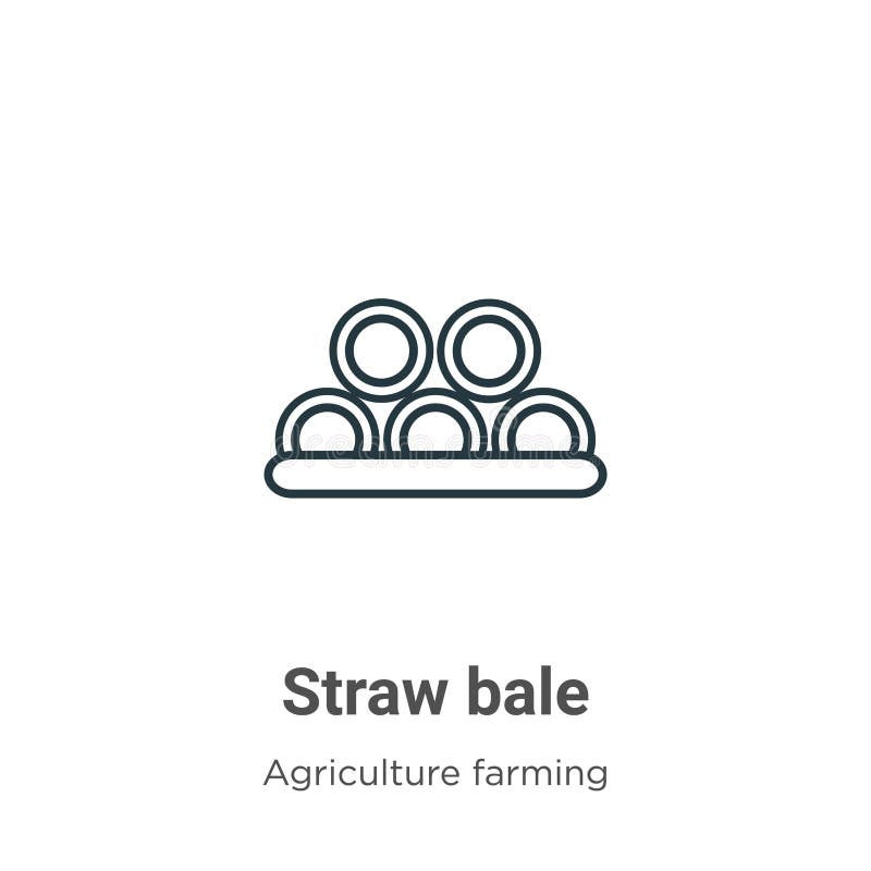 Straw Bale Outline Vector Icon. Thin Line Black Straw Bale Icon, Flat ...