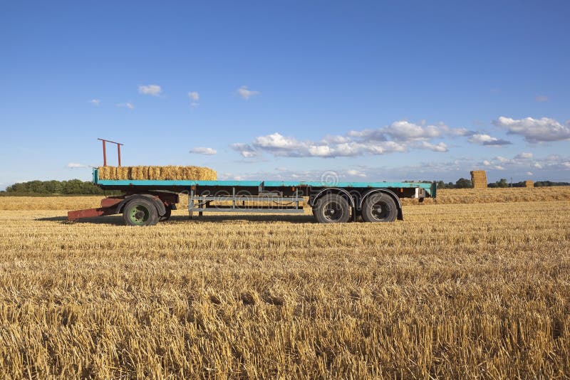 Straw bale trailer stock image. Image of bales, countryside - 25978393