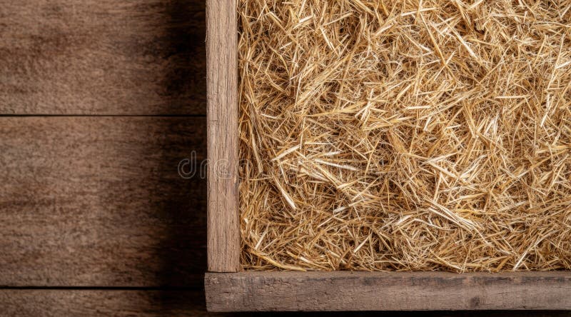 Straw Bale in a Wooden Crate Stock Illustration - Illustration of ...