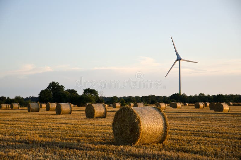Straw Bales Front Windmill Stock Photos - Free & Royalty-Free Stock ...