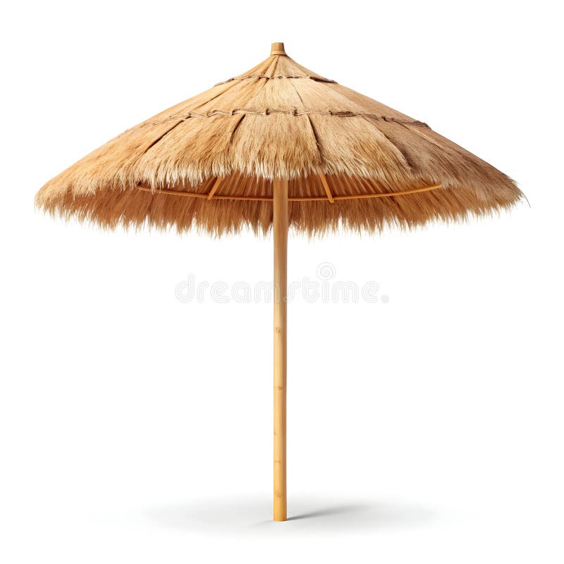 Straw Beach Umbrella Isolated on a White Stock Illustration ...