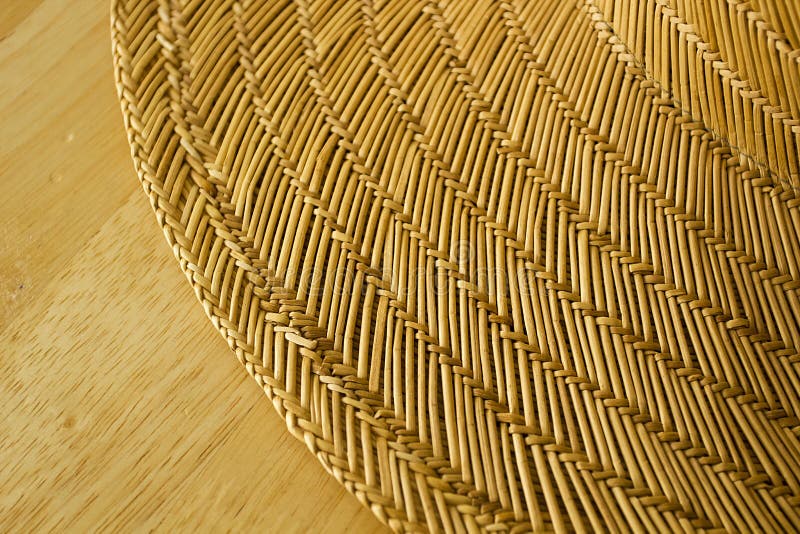 Straw Bedding, Tablecloth Or Small Rug Laid On The Table. Top View ...