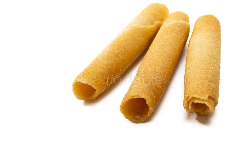 Straw cookies isolated stock photo. Image of food, crispy - 187126286