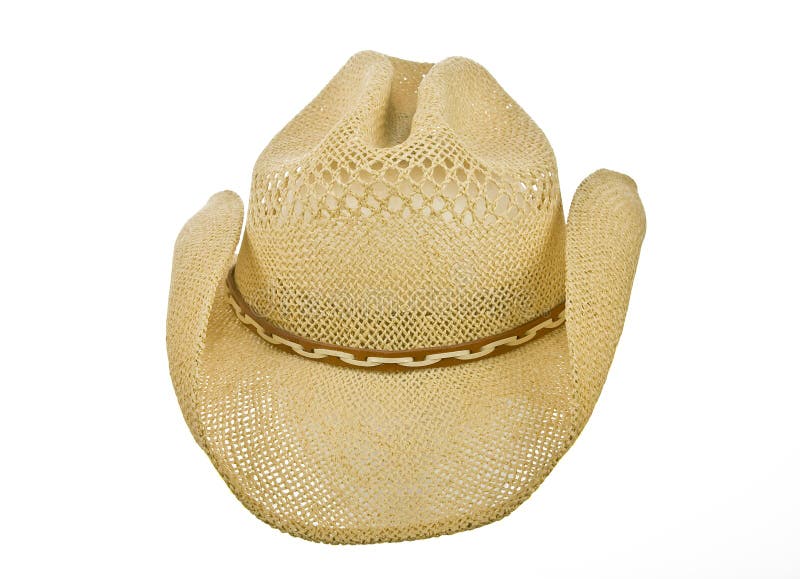 Straw Cowboy Hat Front Side on White Stock Image - Image of ethnic ...