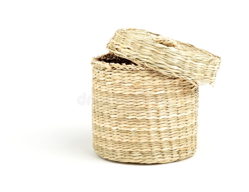 Straw Cylinder Box with Cap Stock Image - Image of vintage, pattern ...