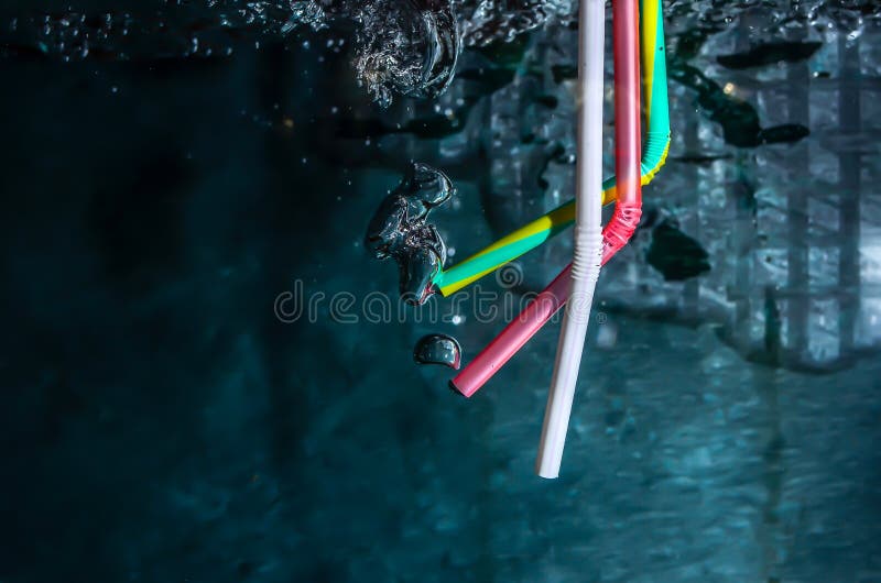 Straw in deep water. stock image. Image of beverage, fresh - 77335633