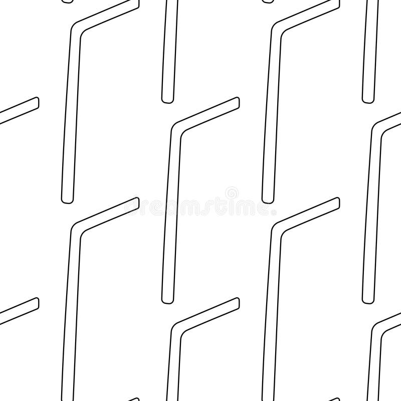 Straw Drinks Paper Eco Zero Wast Line Stock Vector - Illustration of ...