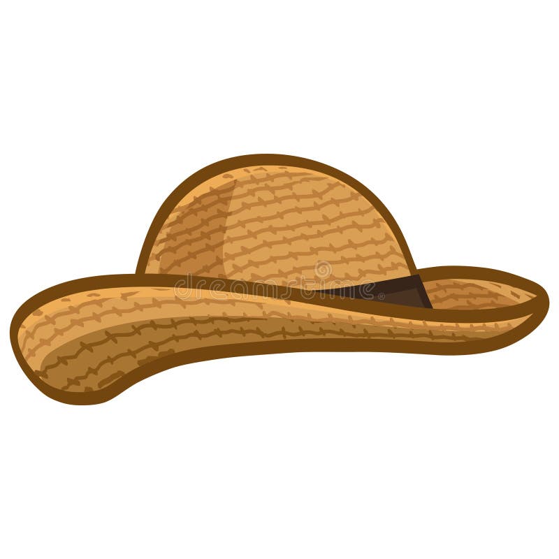 Straw Hat Farmer Cap Cowboy Illustration Vector Drawing Stock Vector - Illustration of american ...