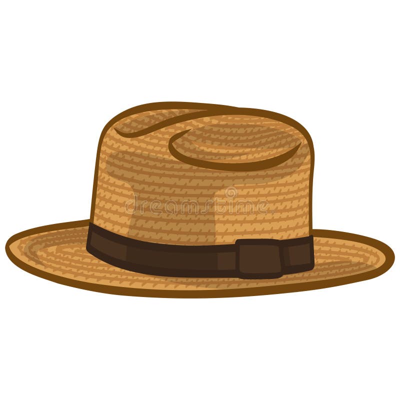 Straw Hat Farmer Cap Summer Cartoon Illustration Vector Drawing Stock ...