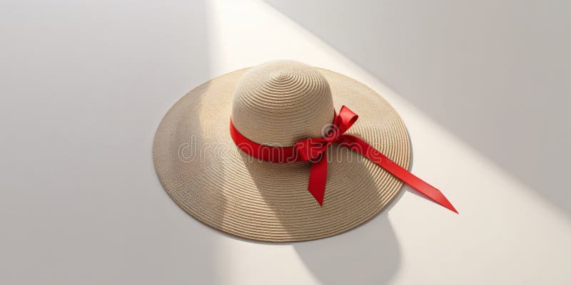 Straw Hat Red Ribbon Tied Around Stock Photos - Free & Royalty-Free ...