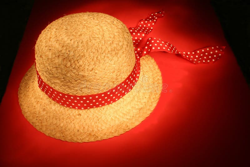 Straw Hat with Ribbon stock image. Image of outfit, straw - 824621