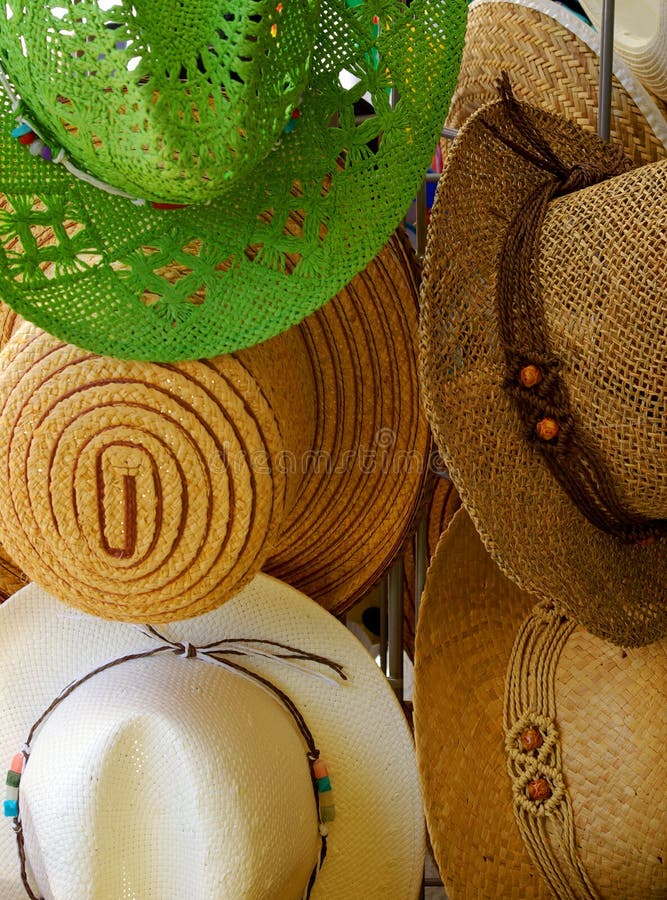 Straw Hats stock image. Image of stand, retail, merchandise - 6056345