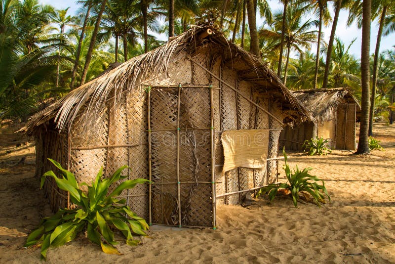 Straw Hut On Paradise Beach In Goa Stock Photo - Image: 30494000