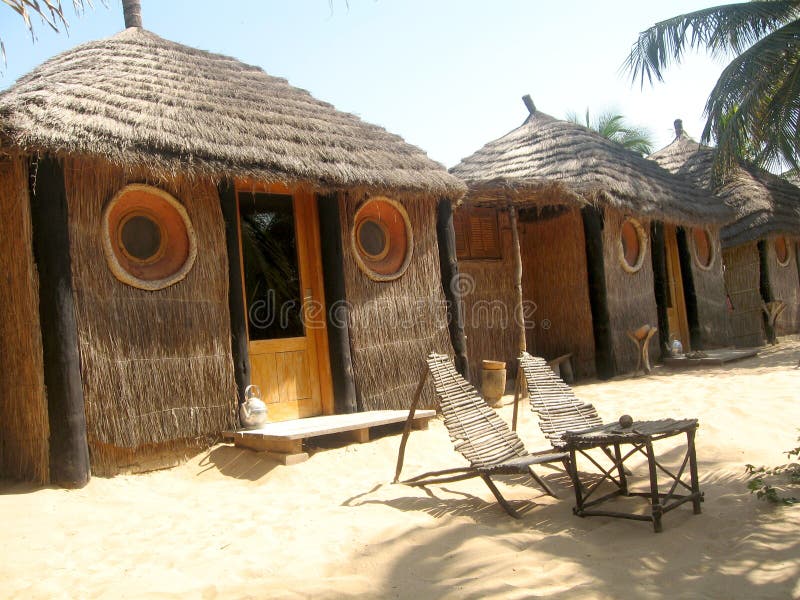 Straw hut in Senegal stock image. Image of compartment - 71315467