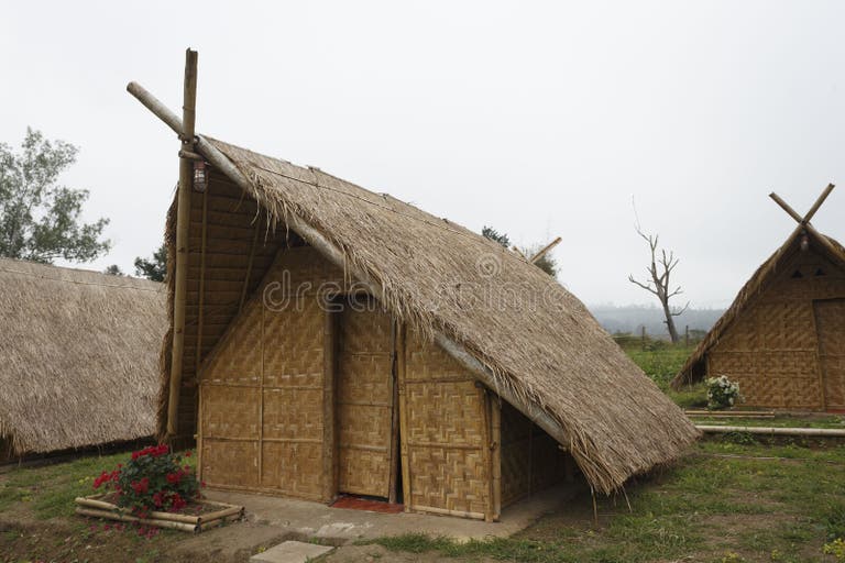 Straw hut in thailand stock photo. Image of soil, shack - 108513614
