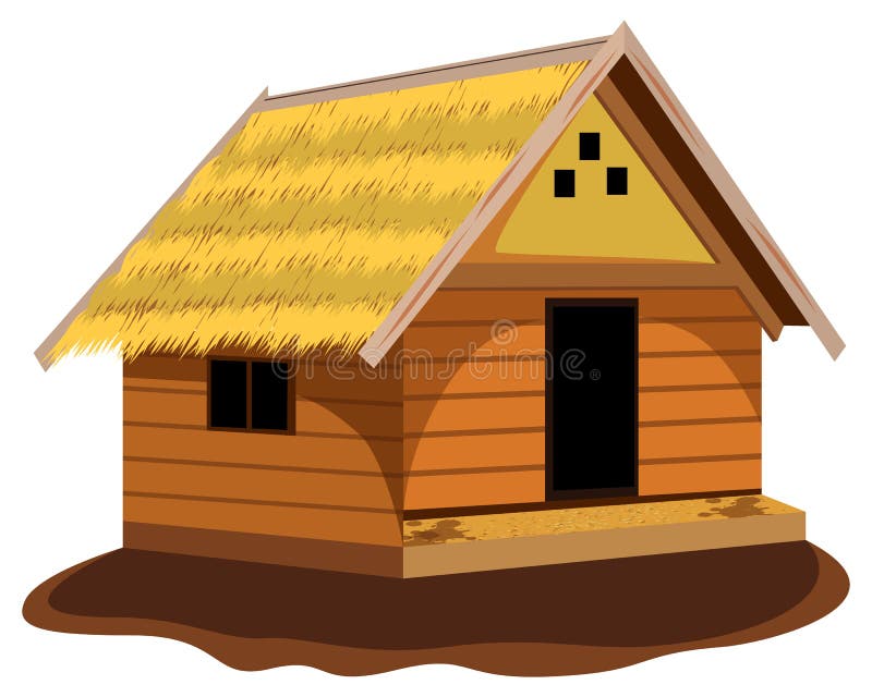 Straw hut vector design stock vector. Illustration of wood - 140186842