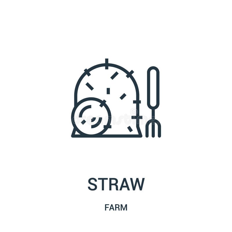 Straw Icon Vector from Farm Collection. Thin Line Straw Outline Icon ...