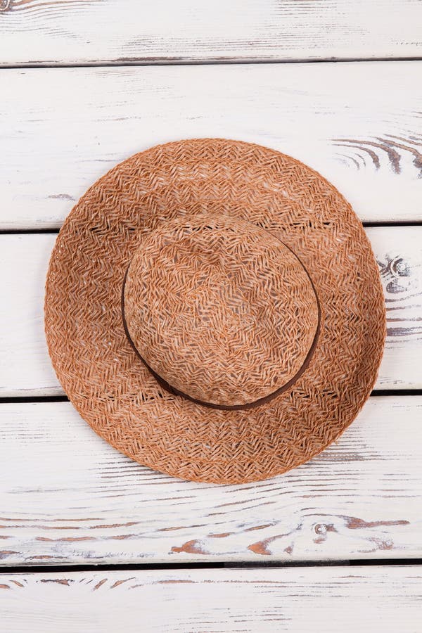 Straw Panama with Brown Ribbon. Stock Image - Image of handmade ...