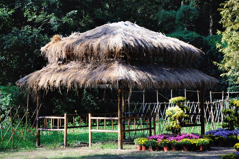 Straw Pavilion stock photo. Image of zhongshan, yellow - 45490950